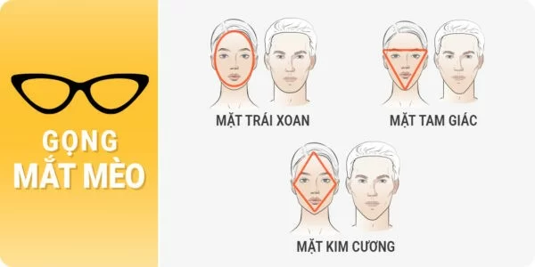 Gọng kính mắt mèo thời trang, chính hãng 100%, mẫu mới 2026